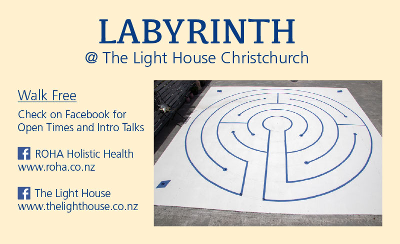 Five channel classical labyrinth, Christchurch, NZ